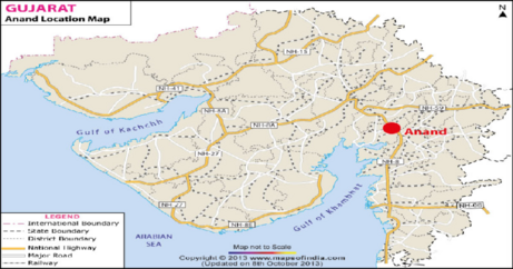 Tourist Map Guide of Anand - Gujarat Orbit