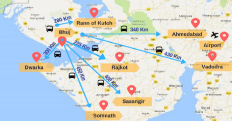 Tourist Map Guide of Bhuj - Gujarat Orbit